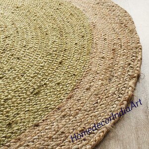 Braided Rag Rug Round Floor Rug Handmade Jute Rug Indian Natural Jute ...