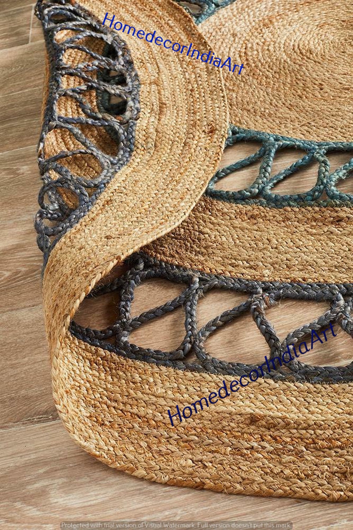 RUG RAG Braided Jute Round Rug Meditation Mat Mandala Rug - Etsy UK