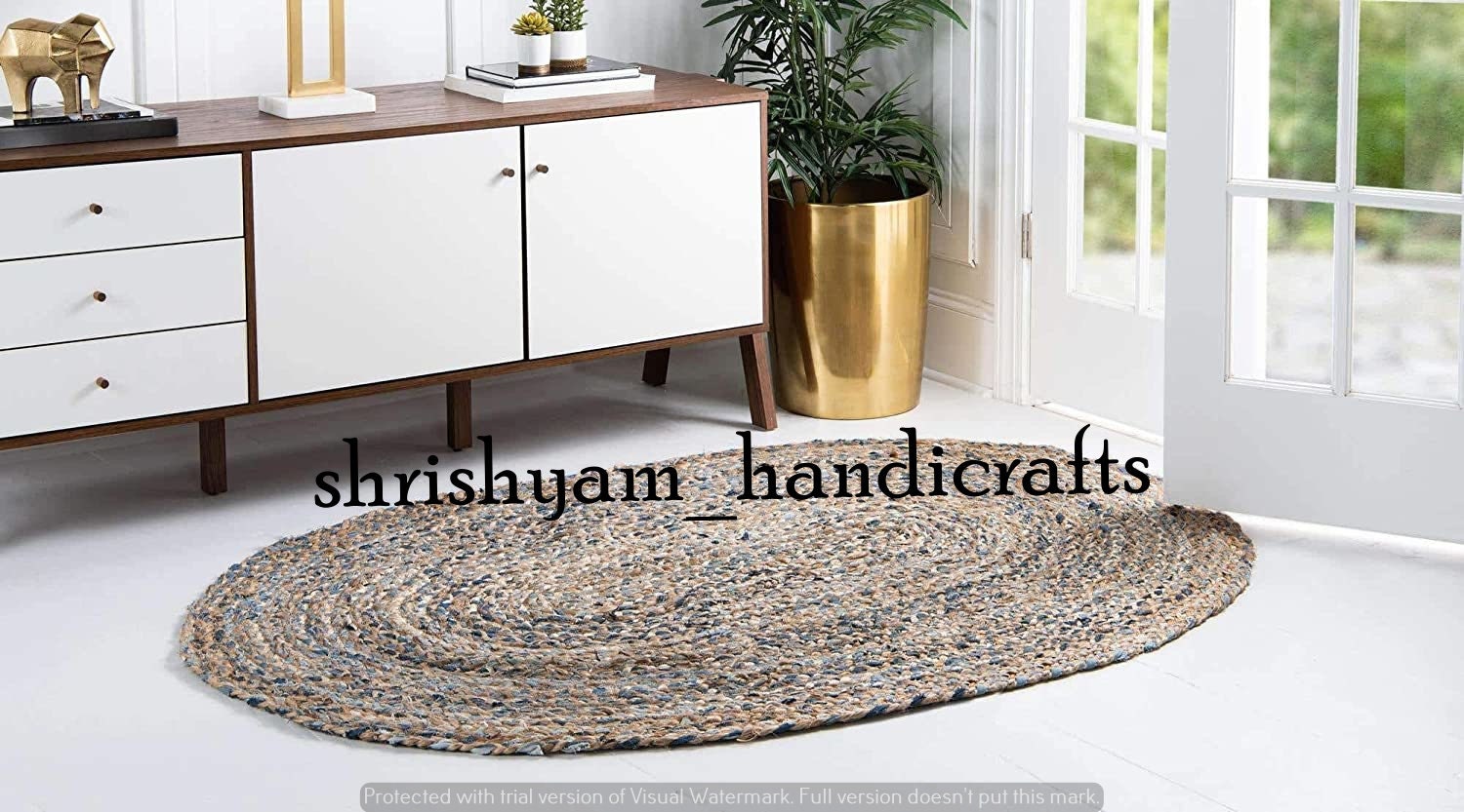 RUG Braided Oval Rug Meditation Mat Mandala Rug Bohemian - Etsy