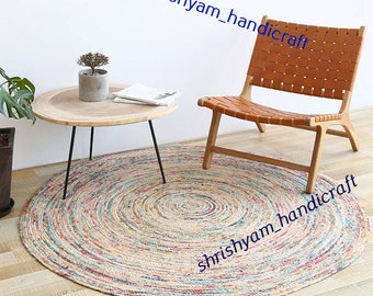 Buy Handwoven Ribbed Solid Area Rugs Beautiful Floor Rug Natural Jute ...