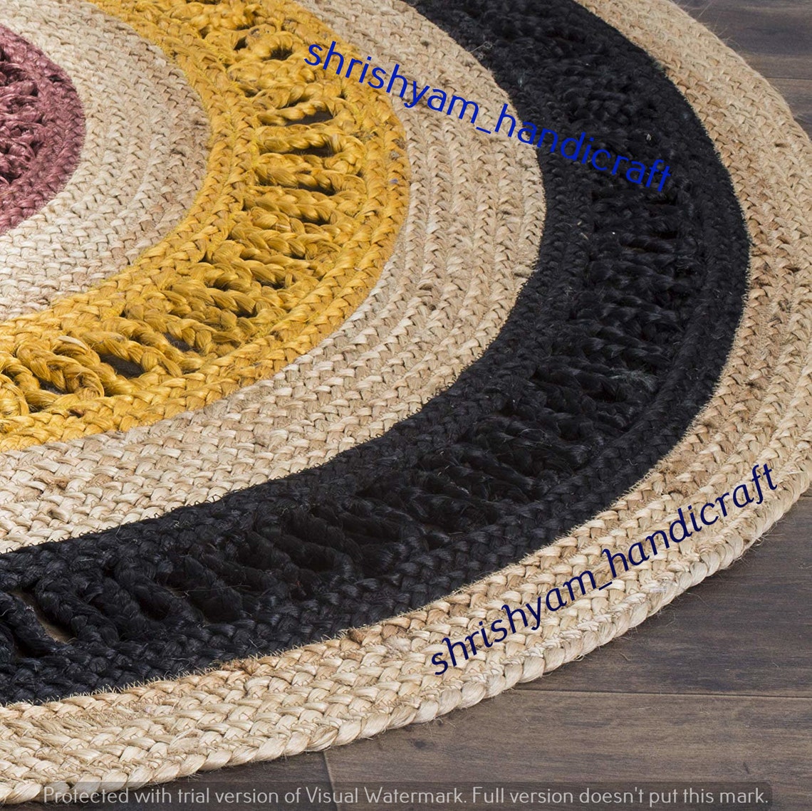 Multi Color Hand Braided Bohemian Jut Area Rug Home Decor Rugs | Etsy