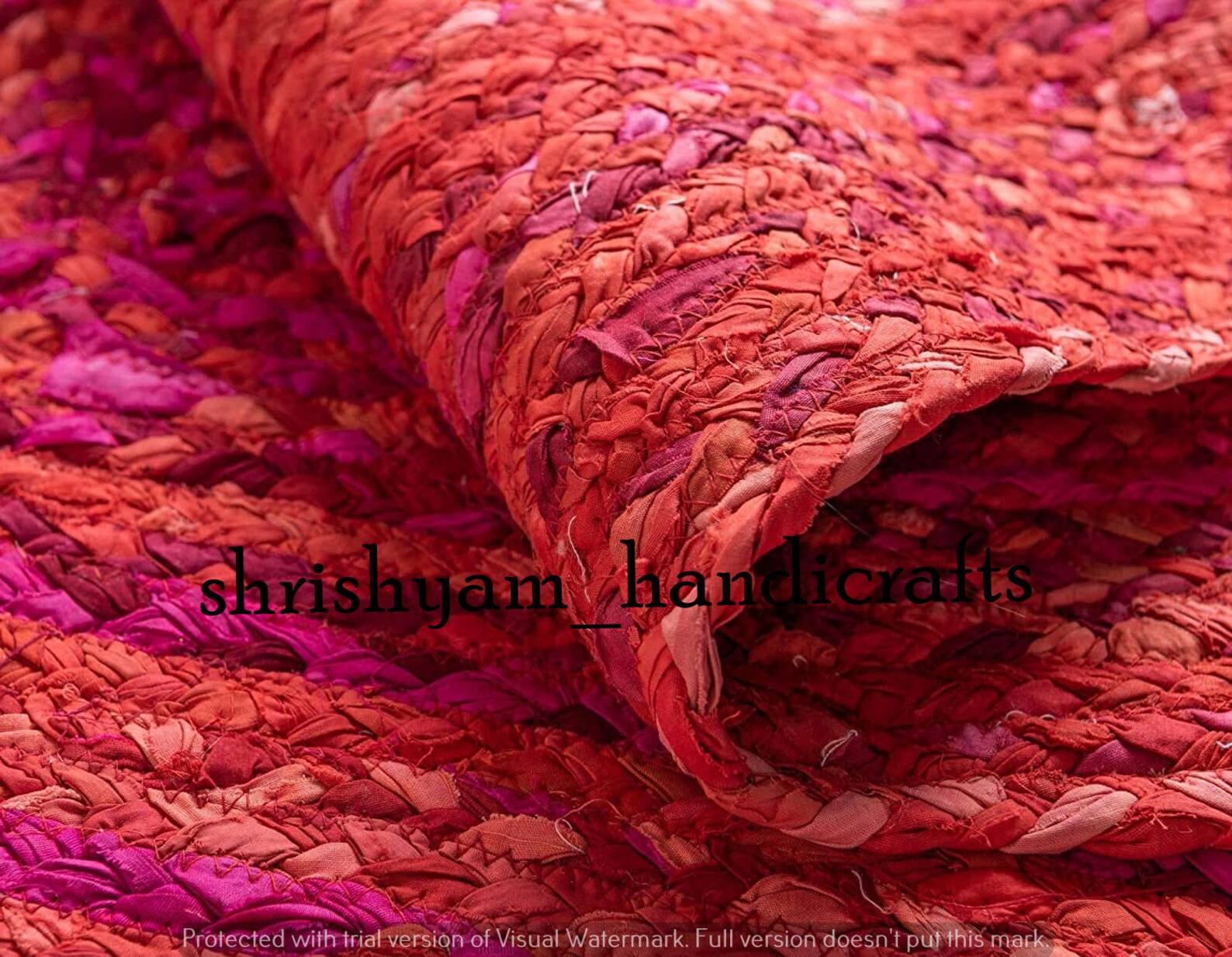 Hand Braided Bohemian Colorful Cotton Chindi Area Rug Home - Etsy