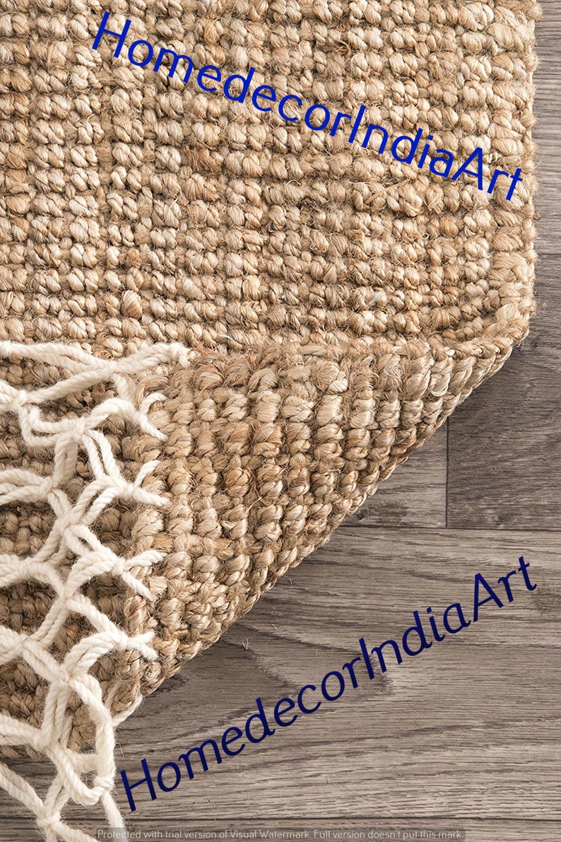 Natural Beige Color Jute Rectangle Rug Indian Handmade - Etsy