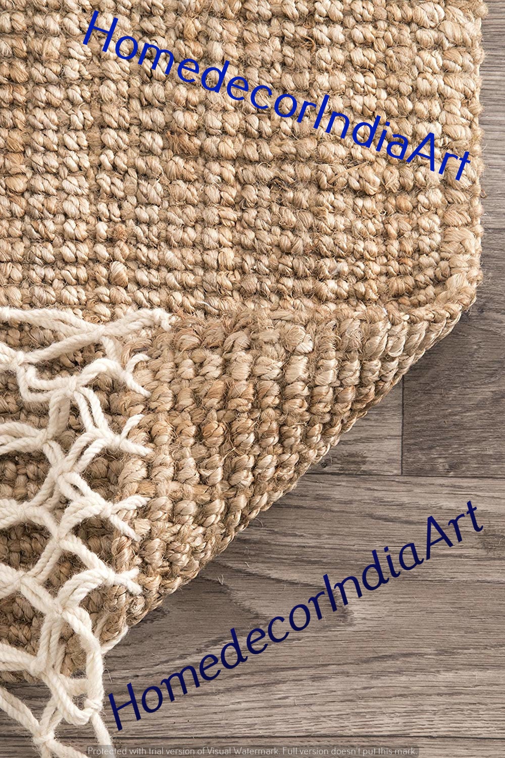 Natural Beige Color Jute Rectangle Rug Indian Handmade - Etsy