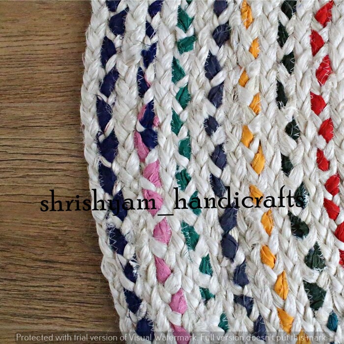 Indian Cotton Chindi Area Rug Home Decor Handmade Hand Braided - Etsy