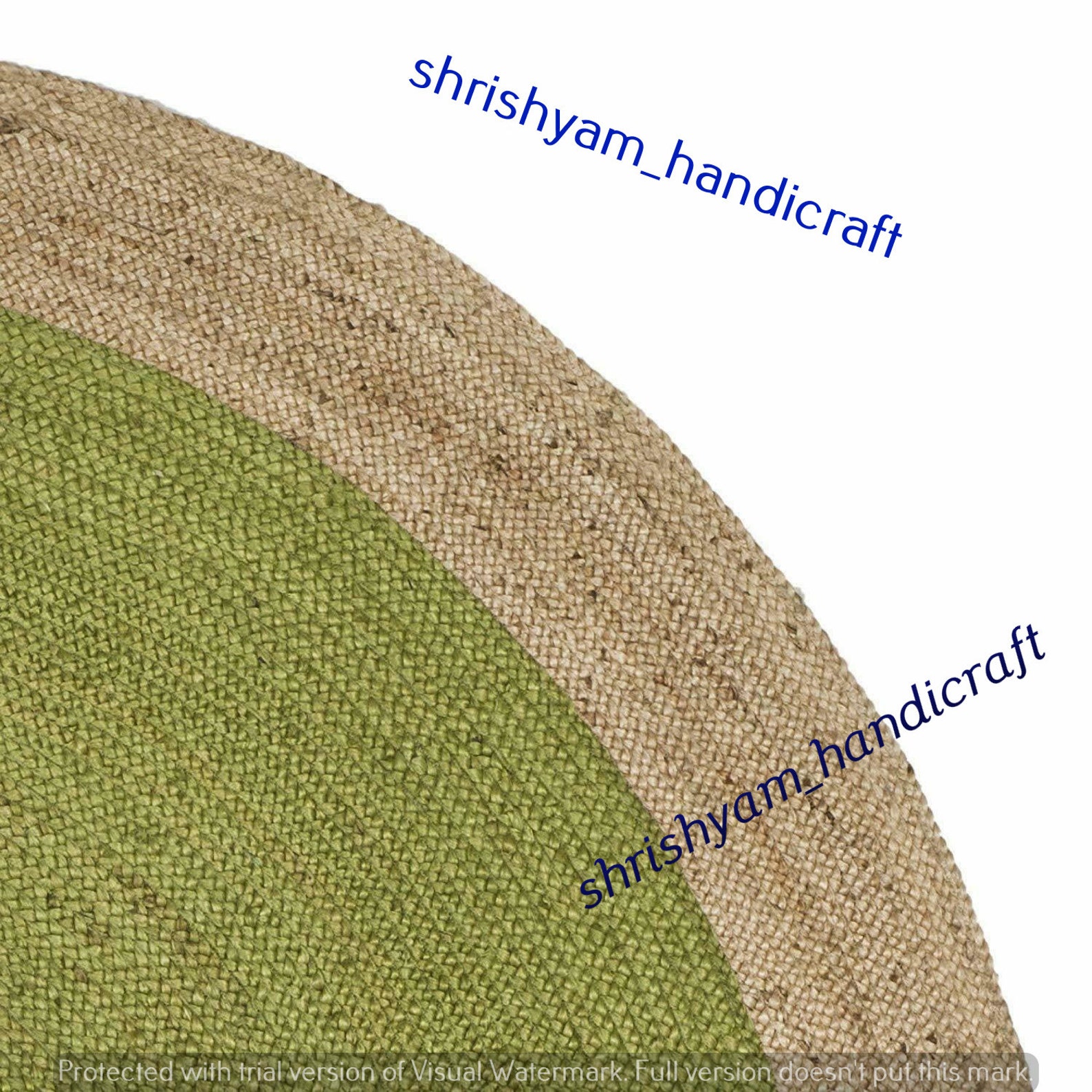 Green and Beige RUG Braided Round Rug Meditation Mat - Etsy