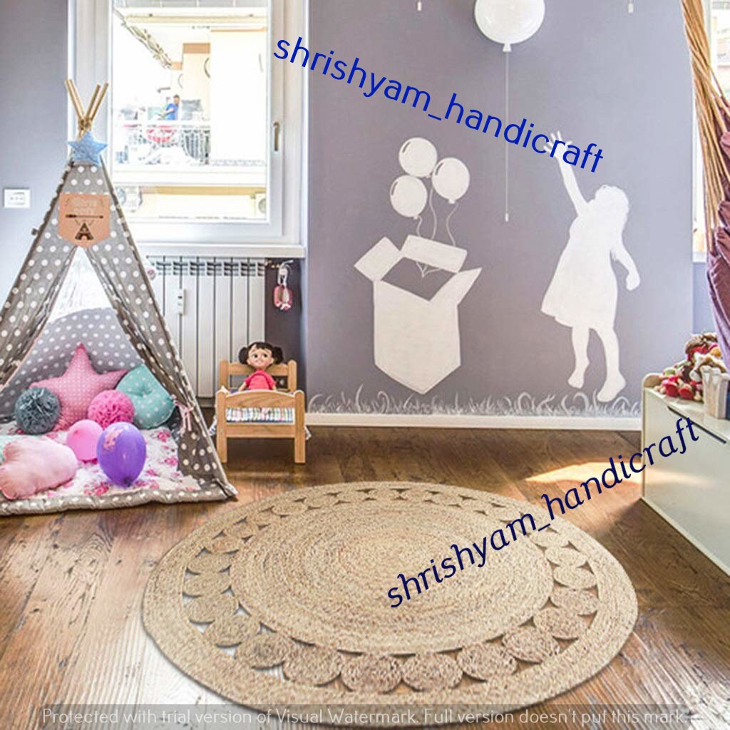 Braided Bohemian Jute Area Rug Round Rag Rug Home Decor Rugs - Etsy