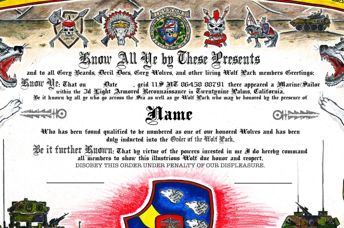 3D Light Armored Reconnaissance Battalion Certificate | Etsy