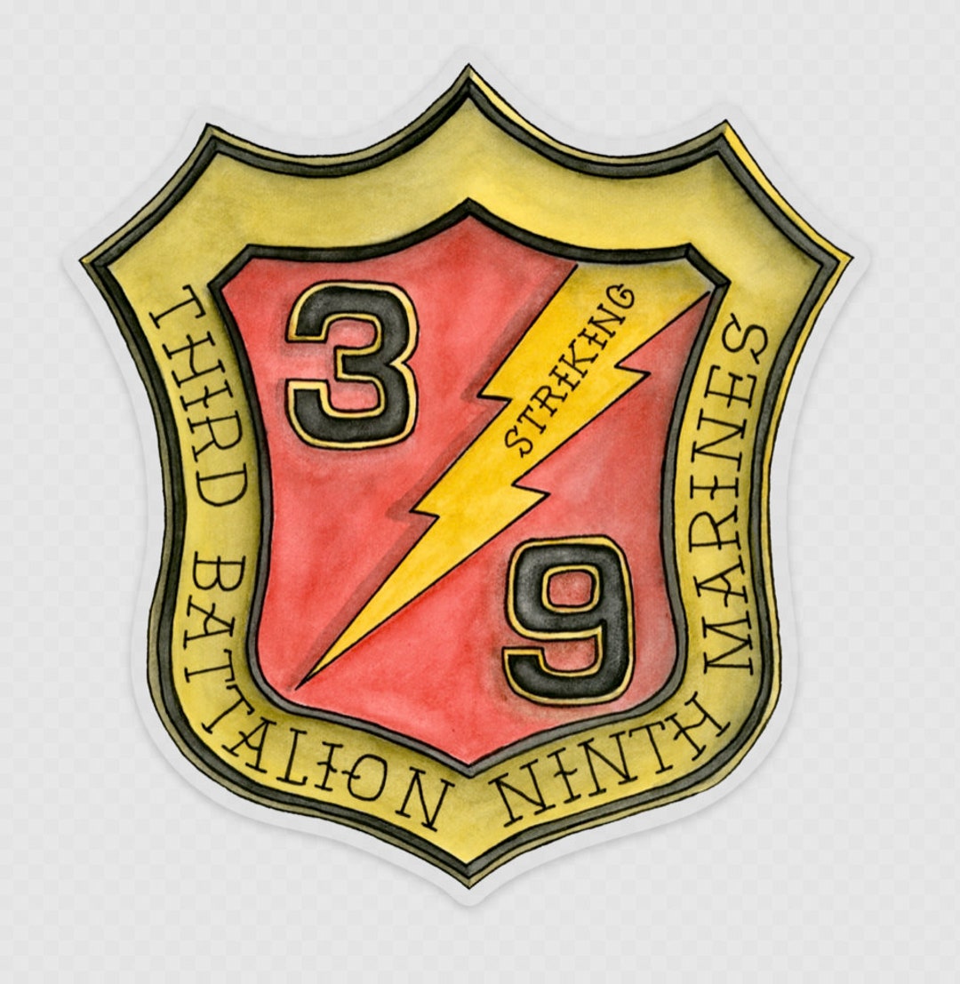 3rd Battalion 9th Marines Clear Sticker, Ninth, Striking Ninth, 3rd Marine Division, Infantry ...