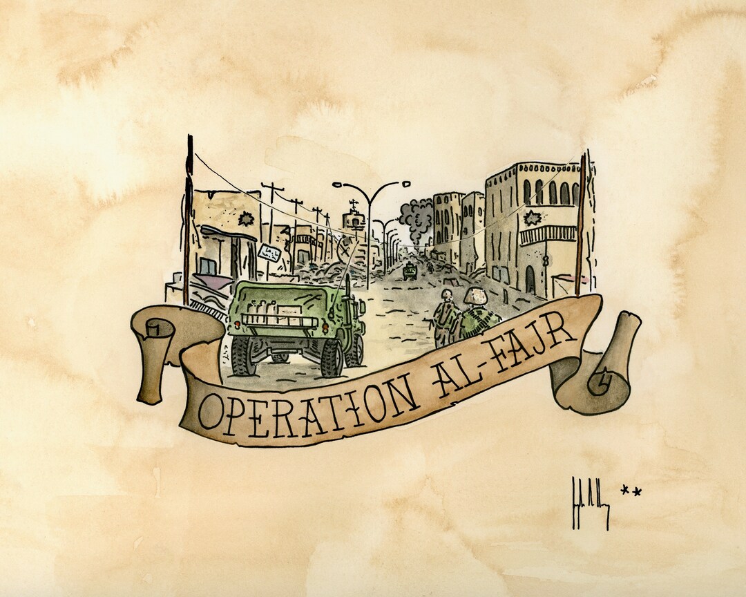 Operation Al-fajr Print, Iraq, Fallujah, Middles East, IRQ, Veteran ...
