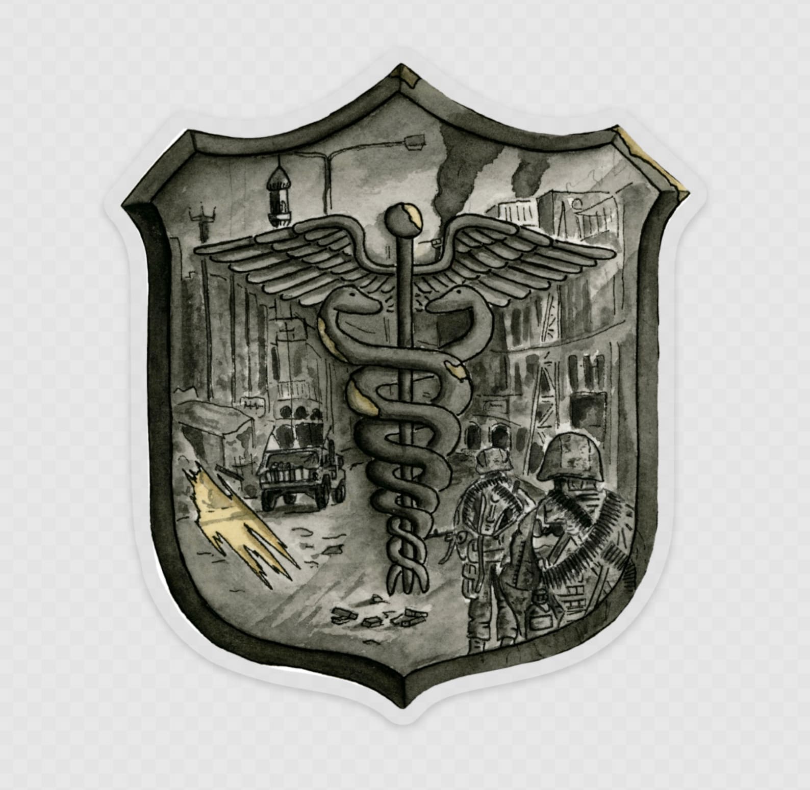 Iraq Corpsman Shield Clear Sticker, Military, USN, Navy, Sailors ...