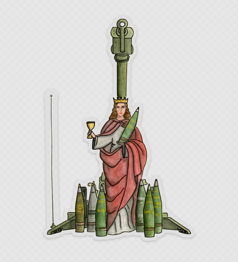 Saint Barbara Clear Sticker, Military, USMC, Marines, Marine Corps ...