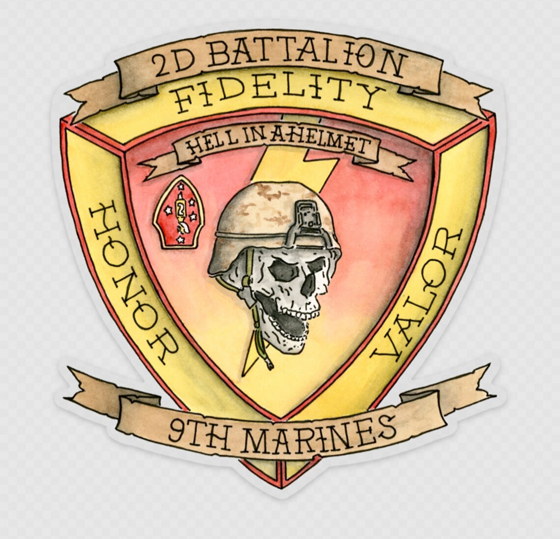 2D Battalion 9th Marine Clear Sticker, Ninth, Striking Ninth, 3rd ...