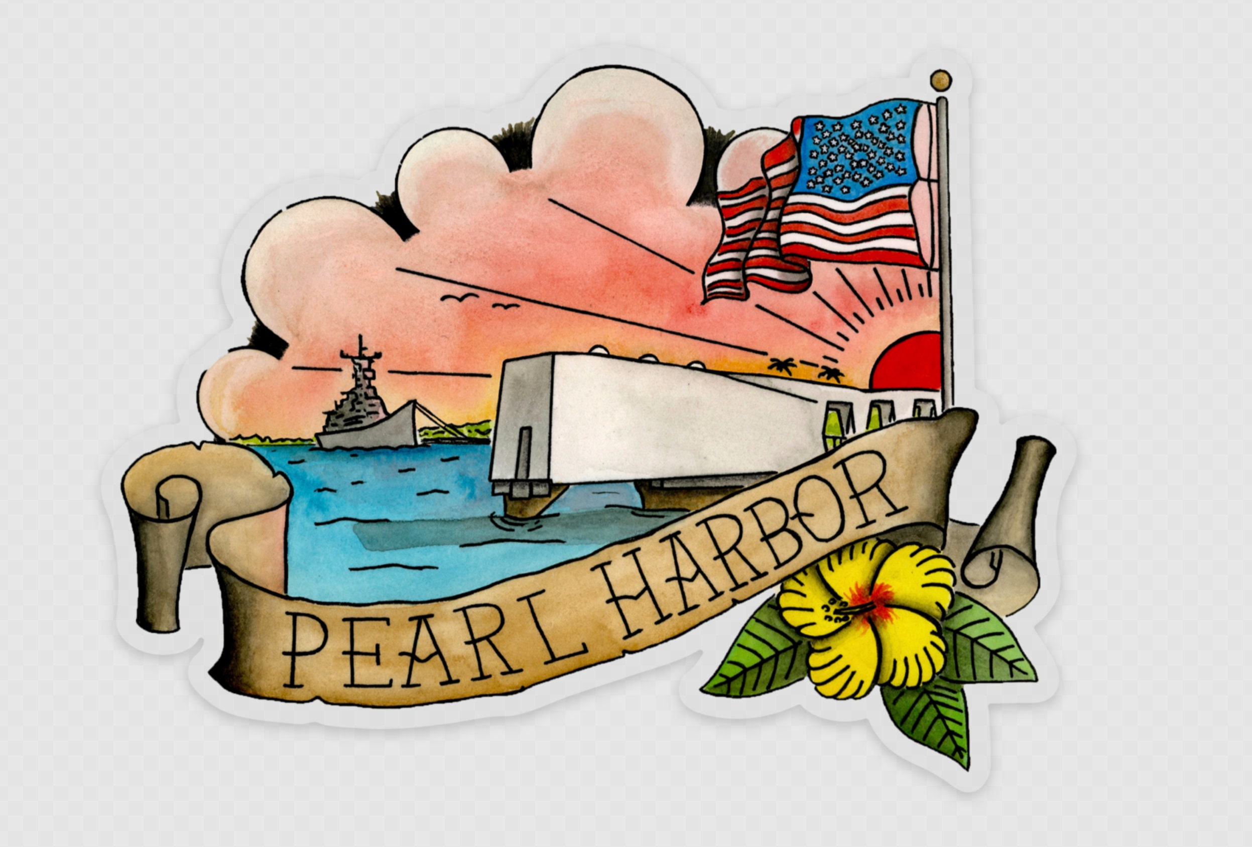 Pearl Harbor Clear Sticker, Hawaii, USMC, Marines, Marine Corps - Etsy