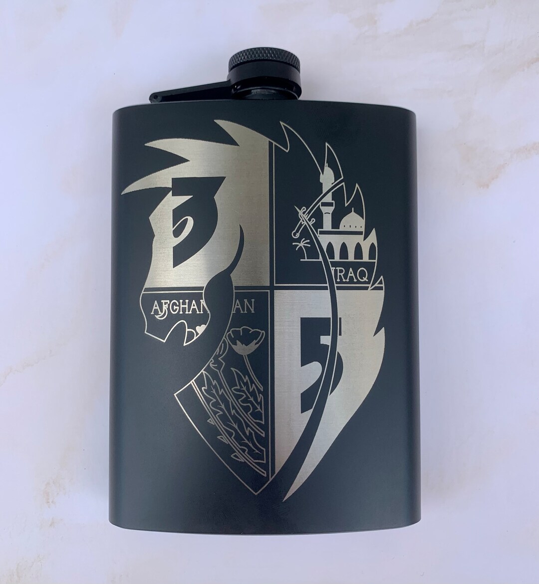 3/5 Dark Horse Middle East Flask, USMC, Marines, USN, Navy, Sailors ...