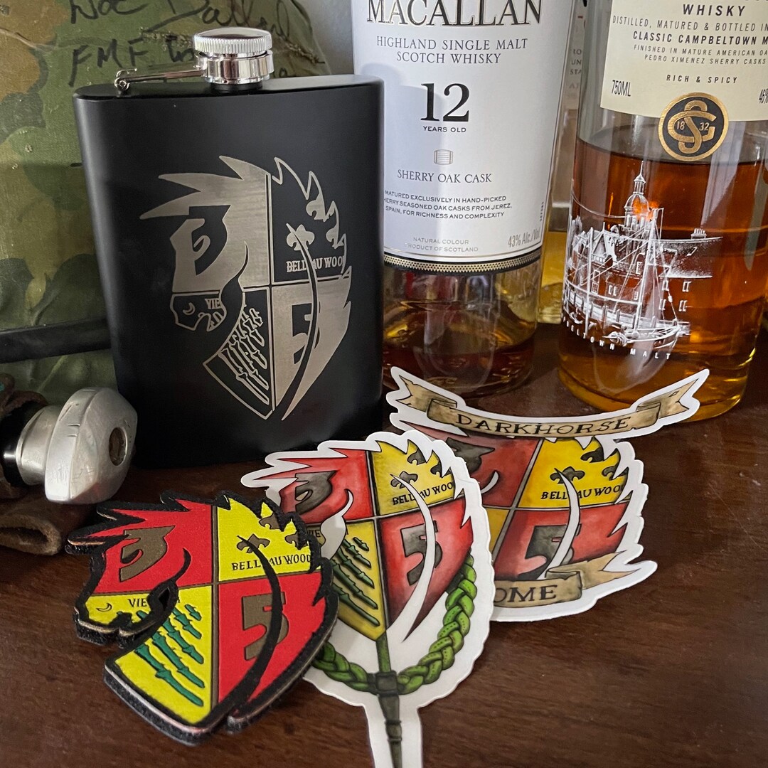 3/5 Dark Horse Flask, USMC, Marines, USN, Navy, Sailors, Camp Pendleton ...