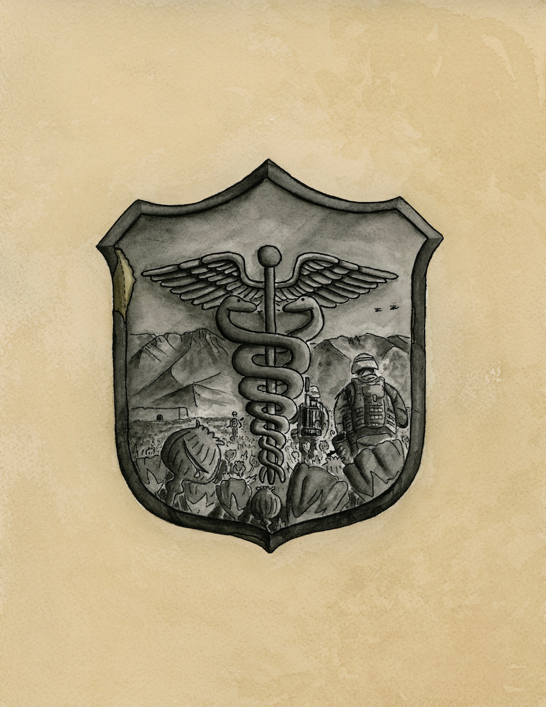 Afghanistan Corpsman Shield Print, Military, Marines, Sailors, Navy ...