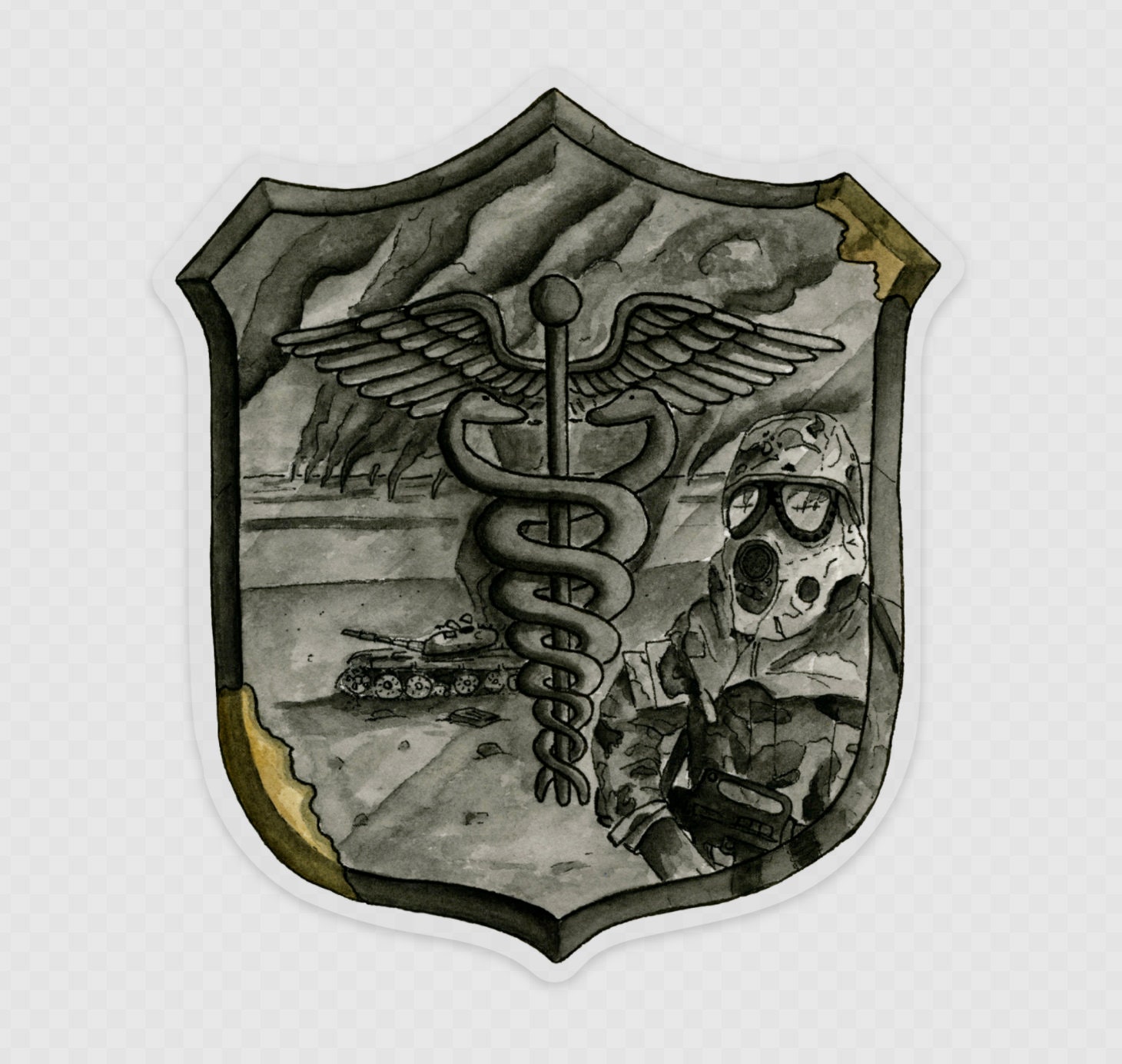 Kuwait Corpsman Shield Clear Sticker Military USN Navy - Etsy