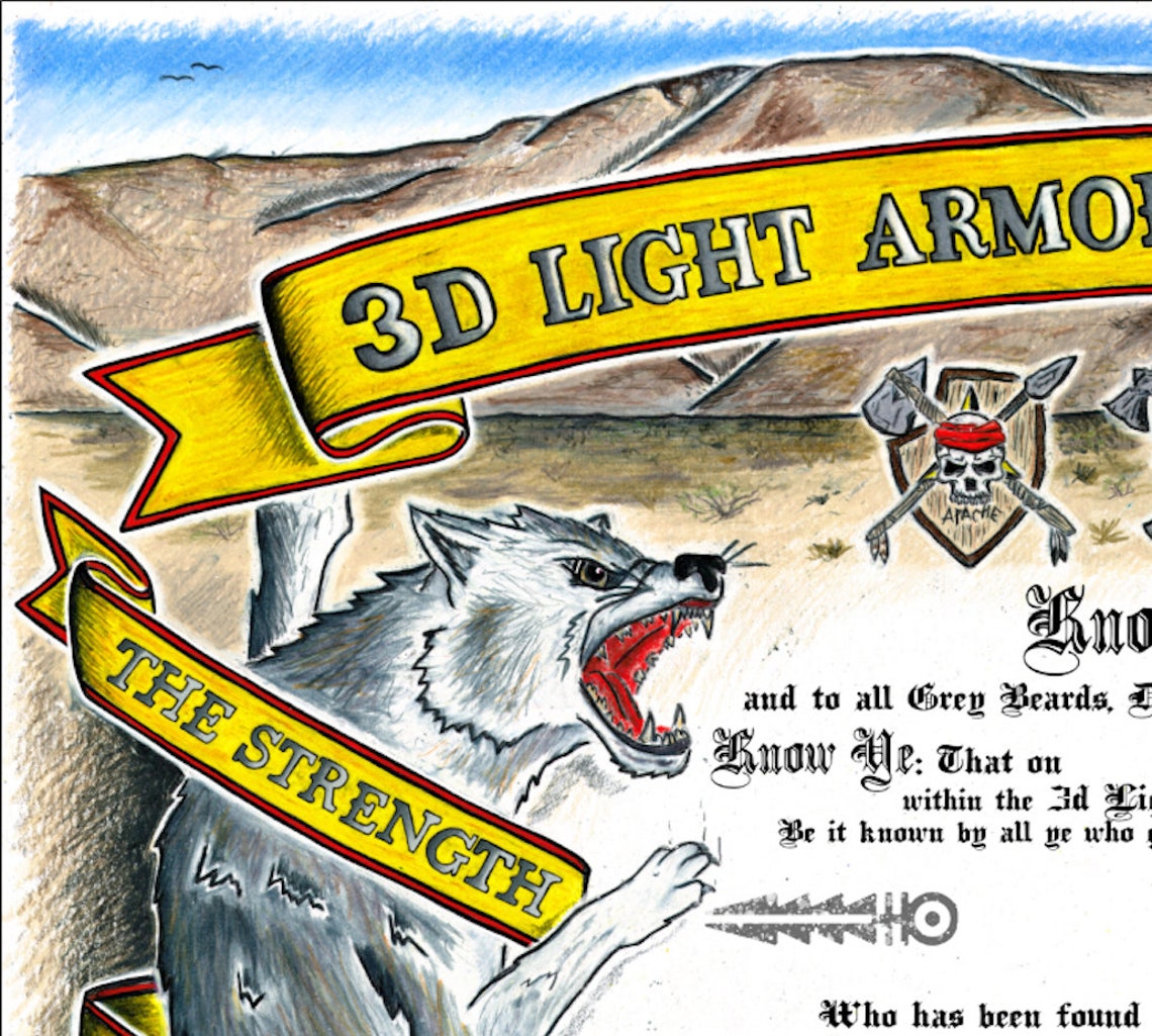 3D Light Armored Reconnaissance Battalion Certificate - Etsy Sweden