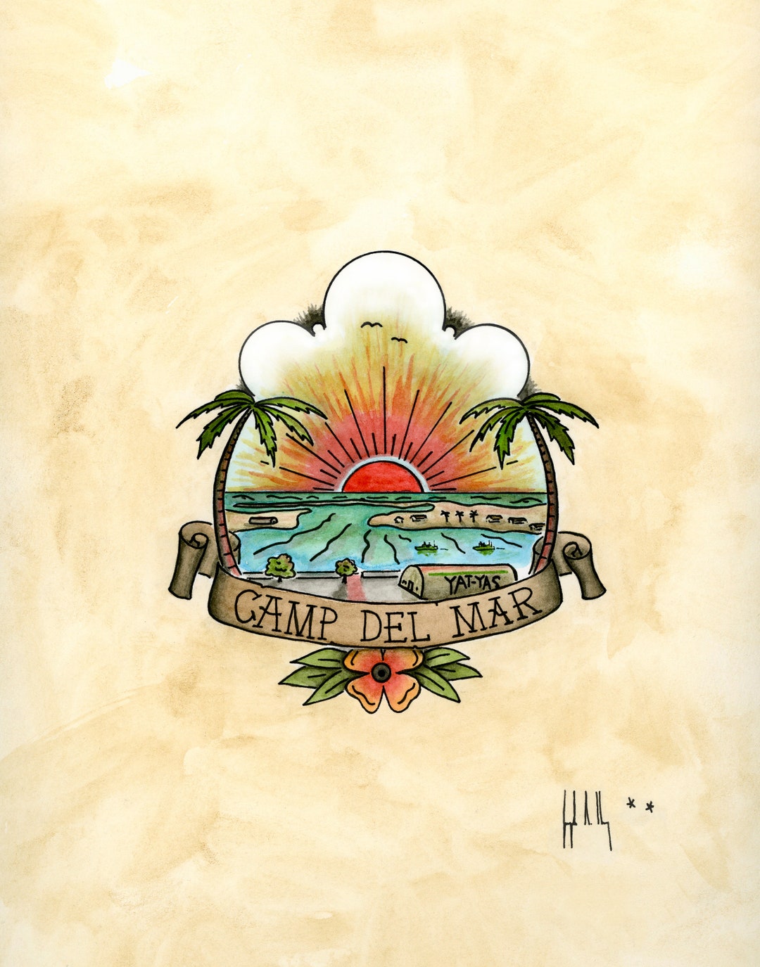 Camp Del Mar Print, Camp Pendleton, USMC, Marines, Marine Corps ...
