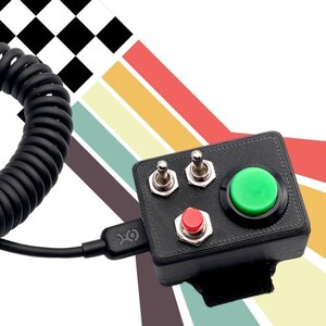 Nascar-style Push-to-talk USB Button Box Compact 6-function Sim Racing ...