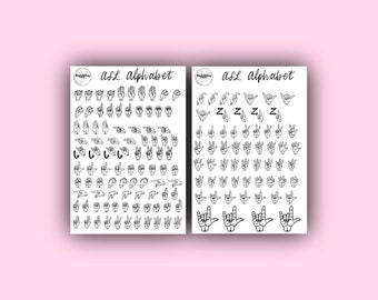 Asl Alphabet Sticker - Etsy
