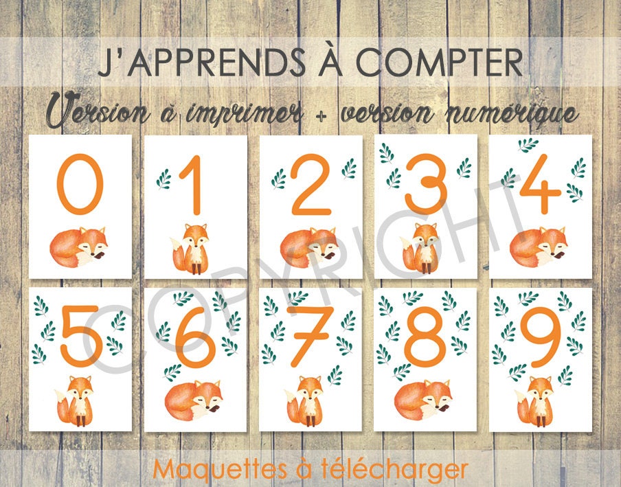 Fiches éducatives Chiffres De 0 à 9 - Etsy Canada