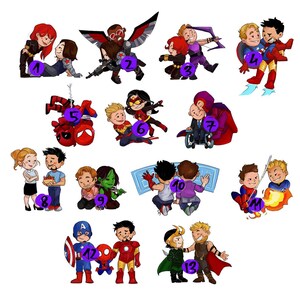 Superhero Ships and Buddies Stickers | Stony, Spideypool, Cherik ...