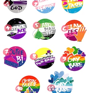 LGBTQ PRIDE PUNS Button | Asexual, Aromantic, Pansexual, Lesbian ...