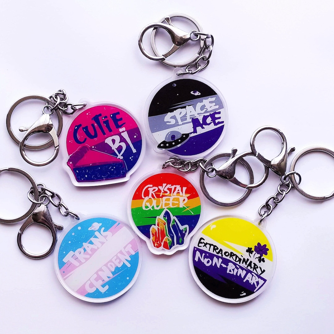 LGBTQ PRIDE PUNS Acrylic Charms Double-sided | Asexual, Transgender ...