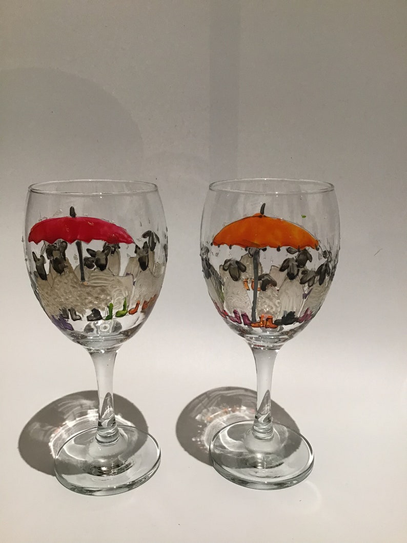 Sheep With Wellies Hand Painted Wine Glass - Etsy