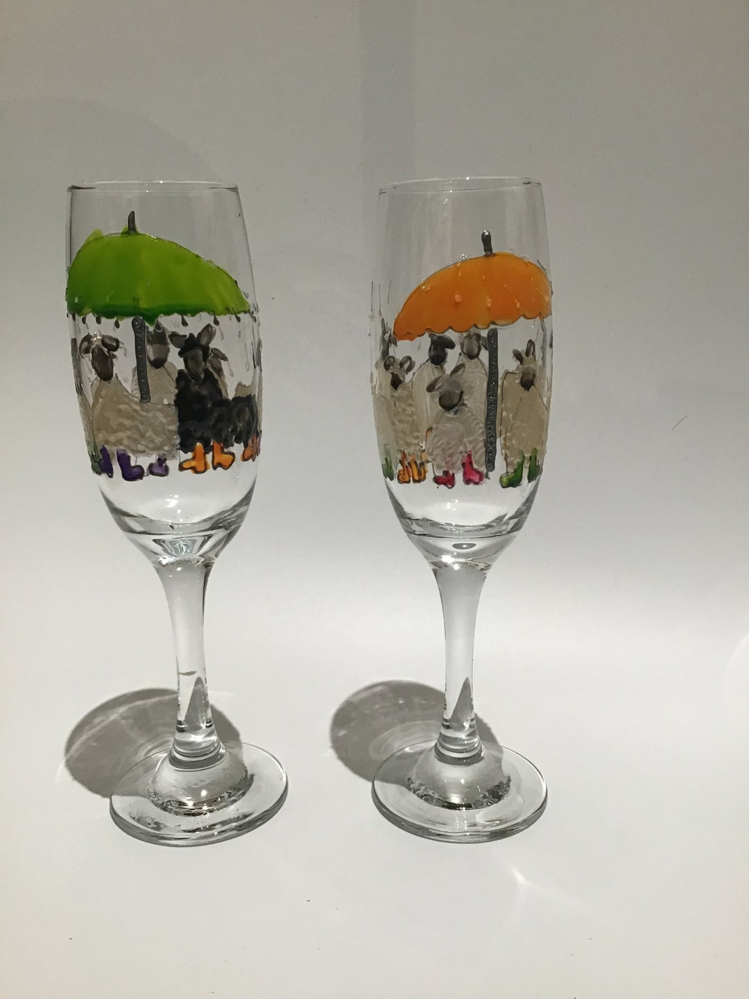 Sheep With Wellies Hand Painted Champagne Glass - Etsy