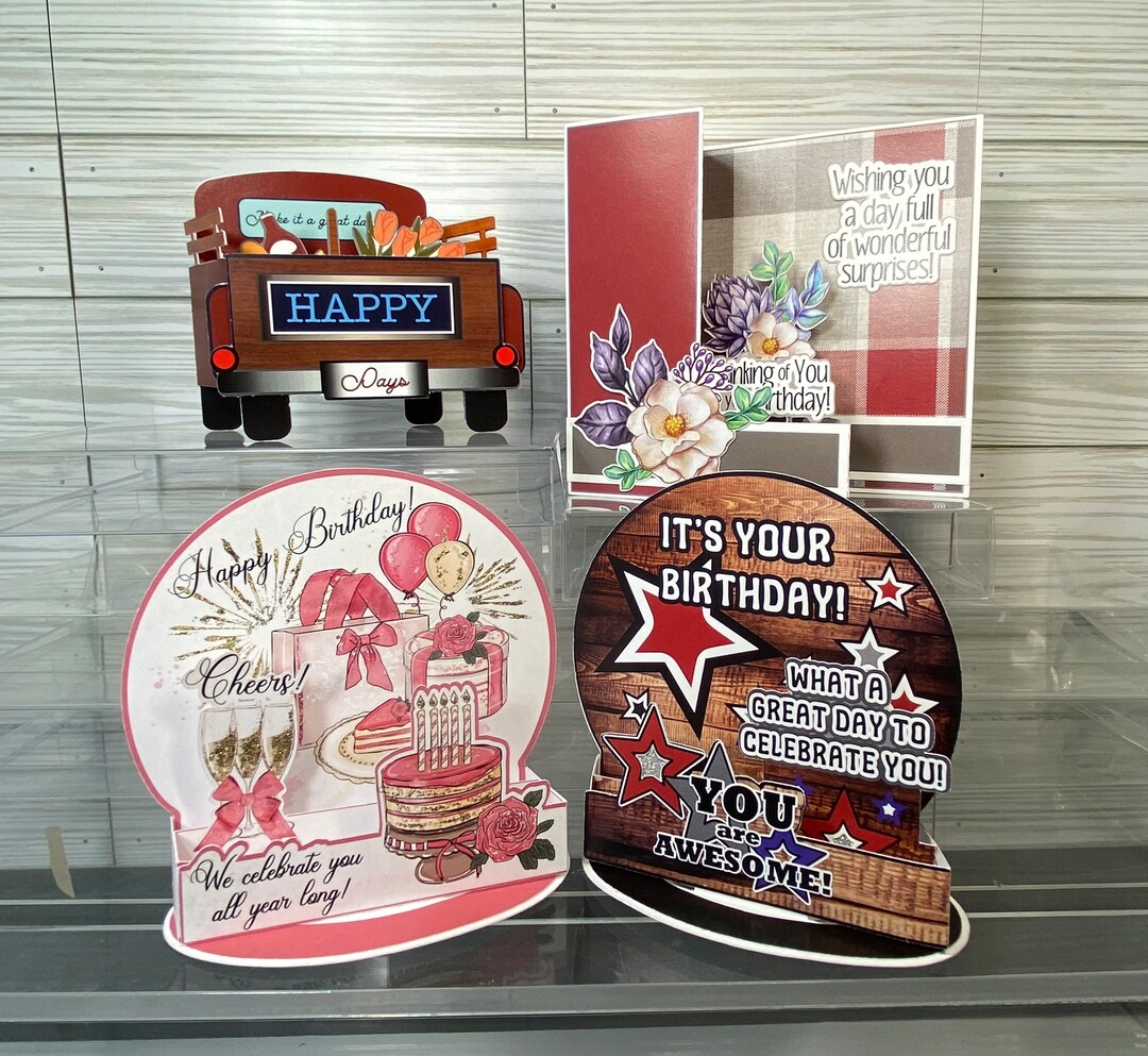 Birthday Pop up Card Bundle - Flowers, Birthday Cake, Truck, Wood and ...