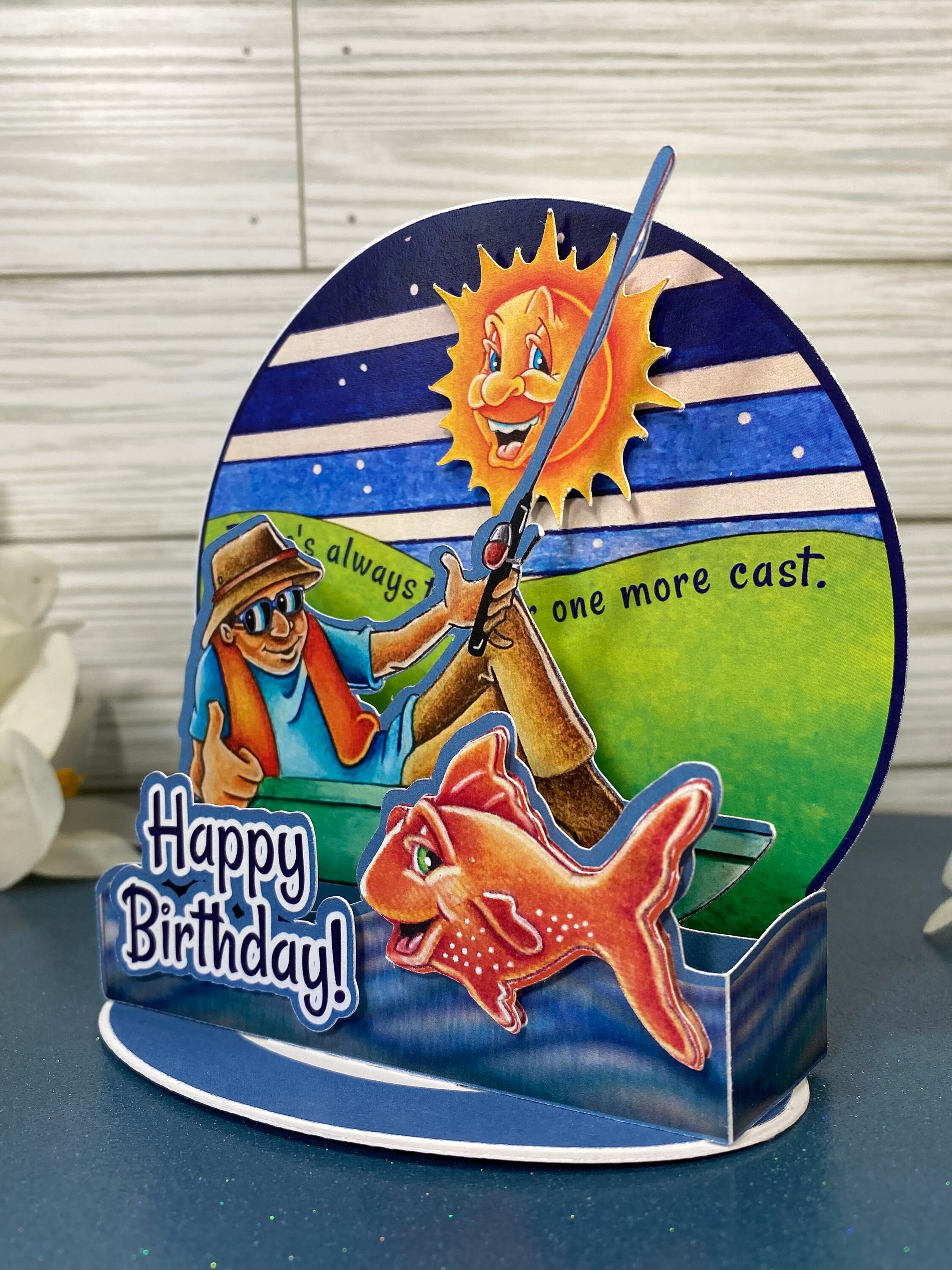 Pop-up Fisherman Birthday Card, Jeff Wissman Art - Etsy