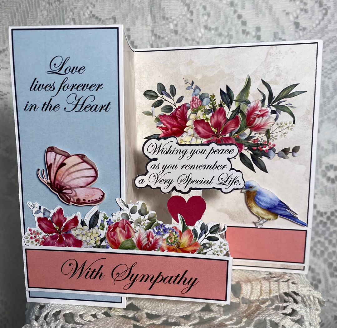 With Sympathy Card. Love Lives Forever in the Heart Message. - Etsy