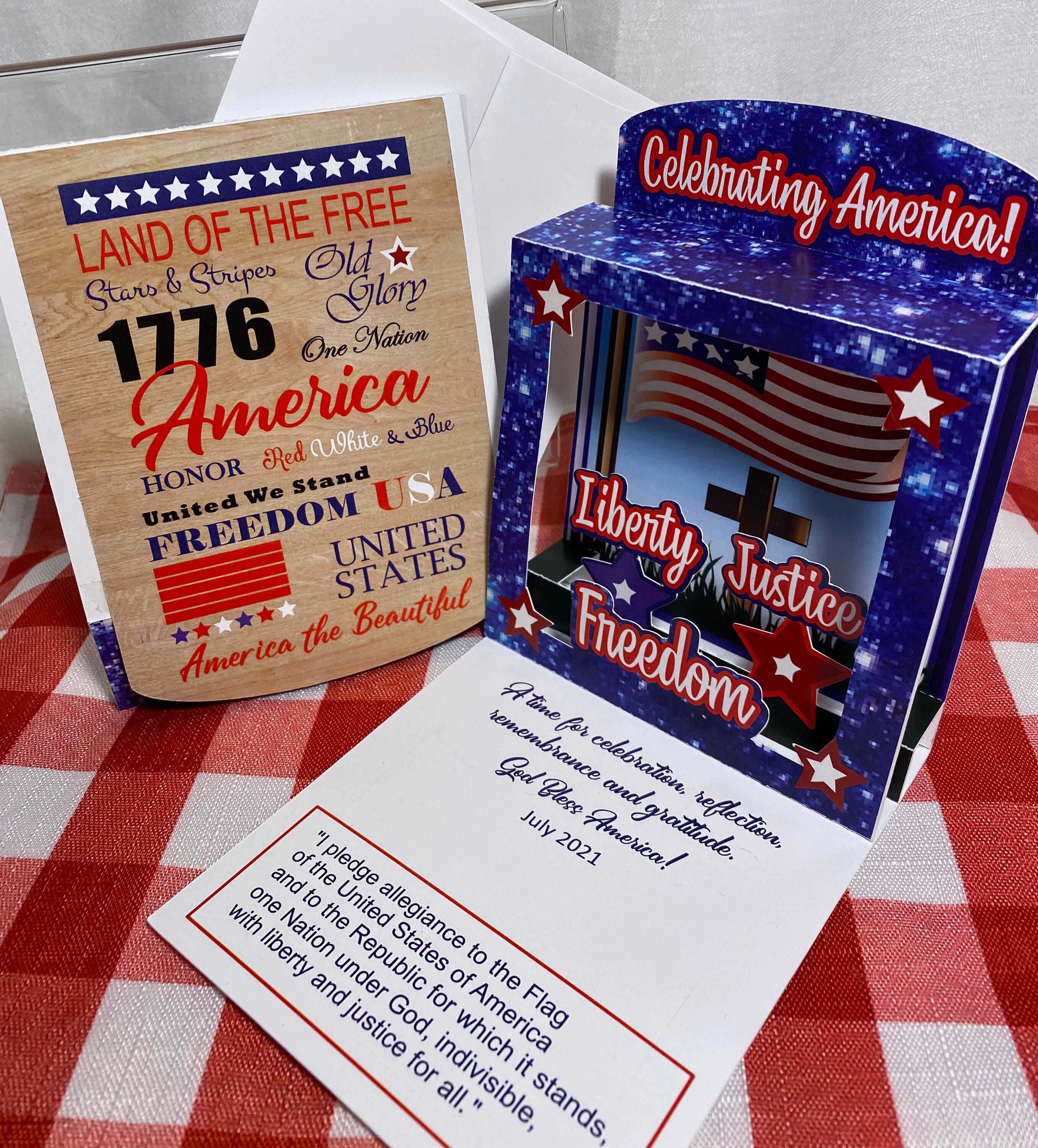 Patriotic Card Featuring Pledge of Allegiance for Freedom, Liberty ...