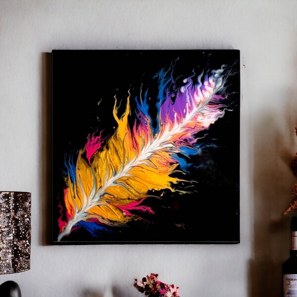 Colorful Feather Art - Etsy