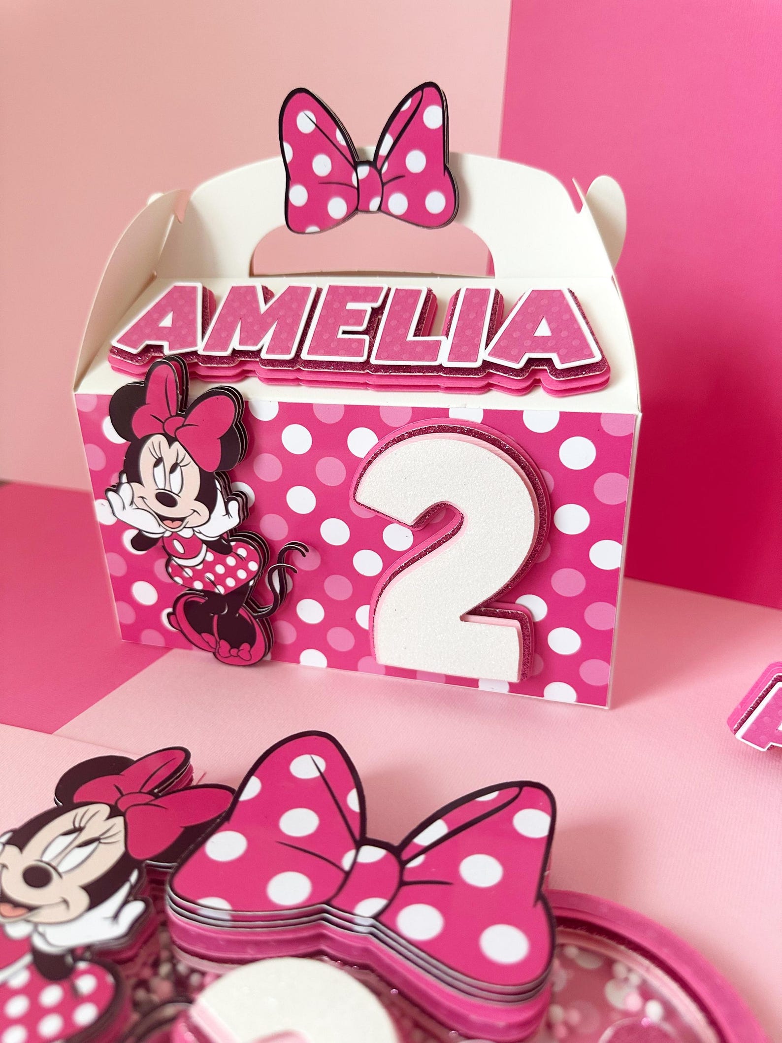 Minnie Mouse Custom Gable Favor Boxes | Personalized Birthday Candy ...