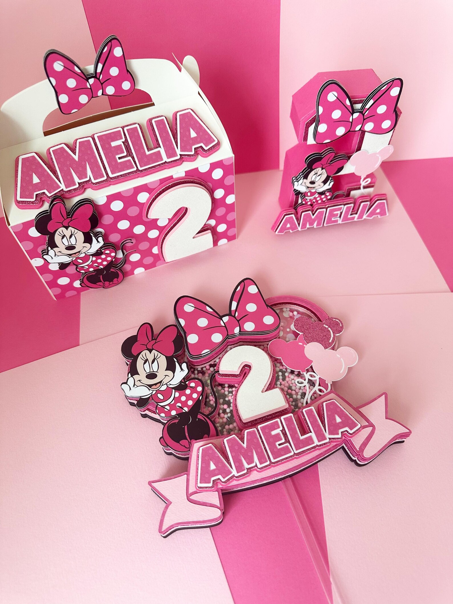 Minnie Mouse Custom Gable Favor Boxes | Personalized Birthday Candy ...