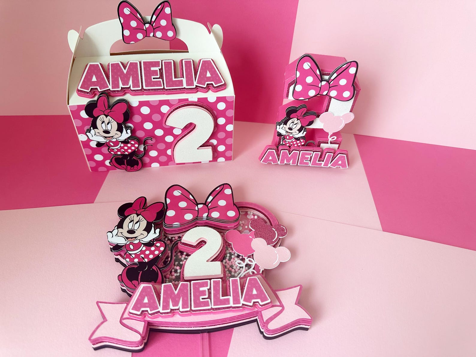 Minnie Mouse Custom Gable Favor Boxes | Personalized Birthday Candy ...