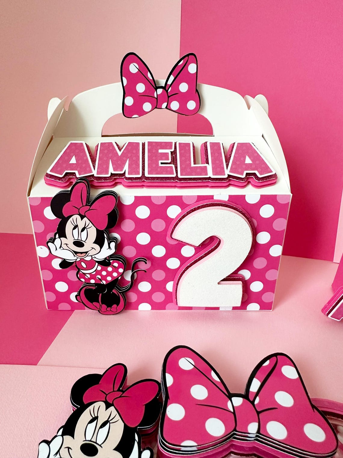 Minnie Mouse Custom Gable Favor Boxes | Personalized Birthday Candy ...