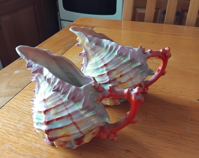 BIZARRE SEASHELL JUGS , / Antique Pair Coral Handle - Etsy
