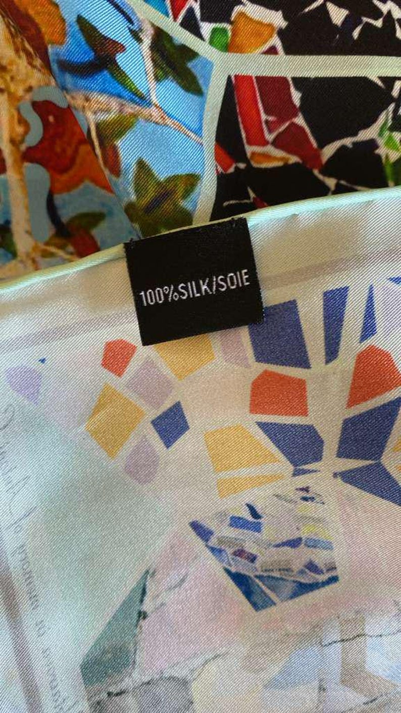 100% Silk (twill) Scarf With Original Painting "mosaic in Memory of ...