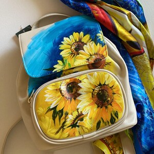 Hand-painted Backpack, Exclusive Artwork "sunflowers". Available for ...