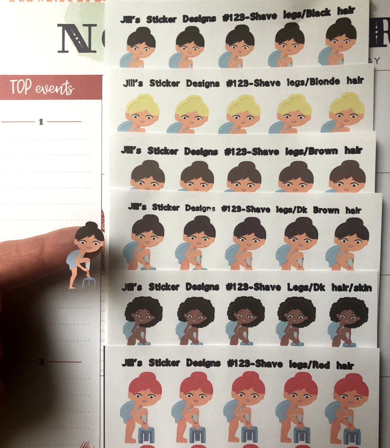 JSD#123 || Shaving Legs Stickers - Hygiene Stickers, Planner Stickers ...