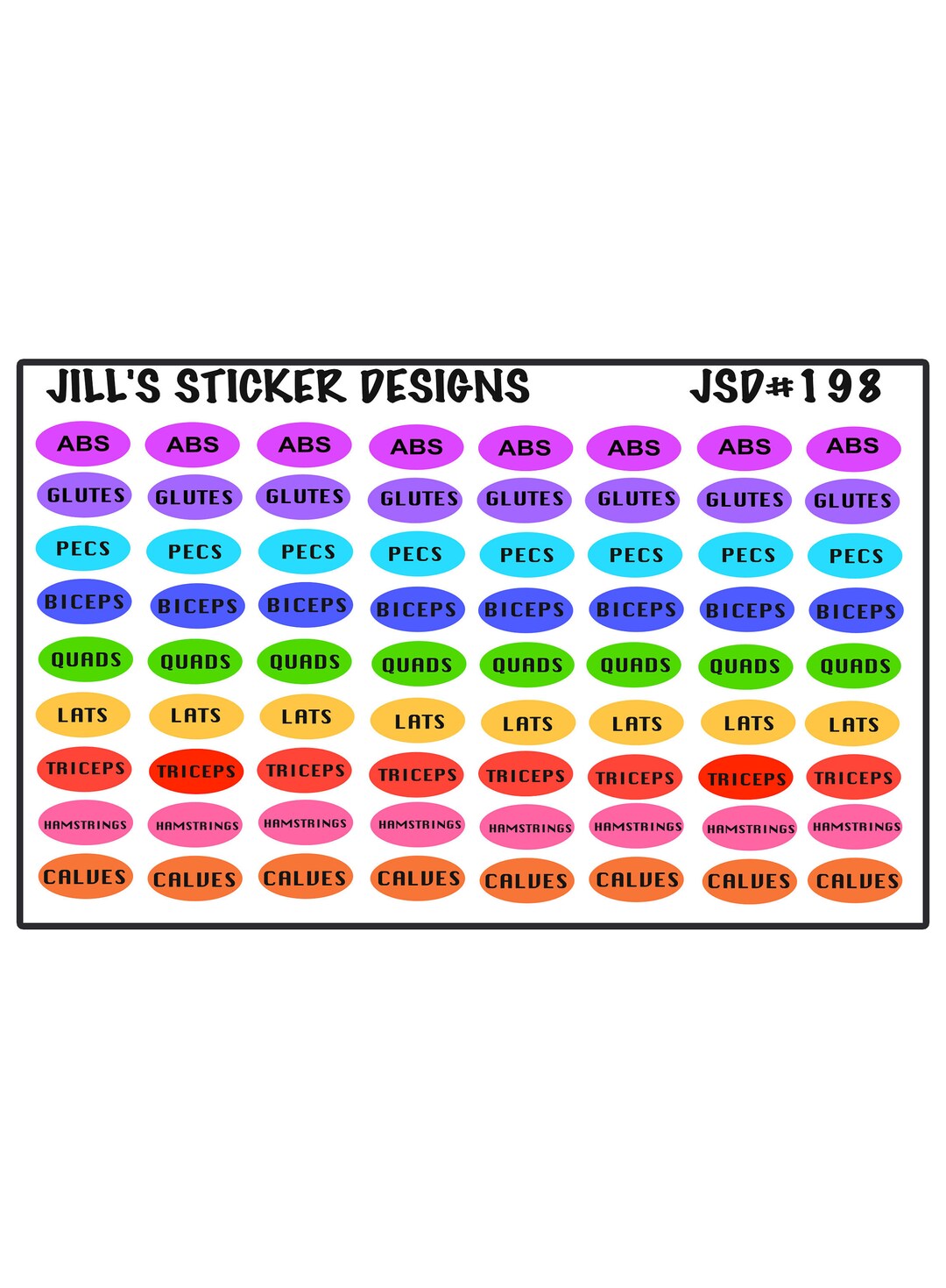 JSD#198 || Resistance Training Stickers - Exercise Stickers - Planner ...