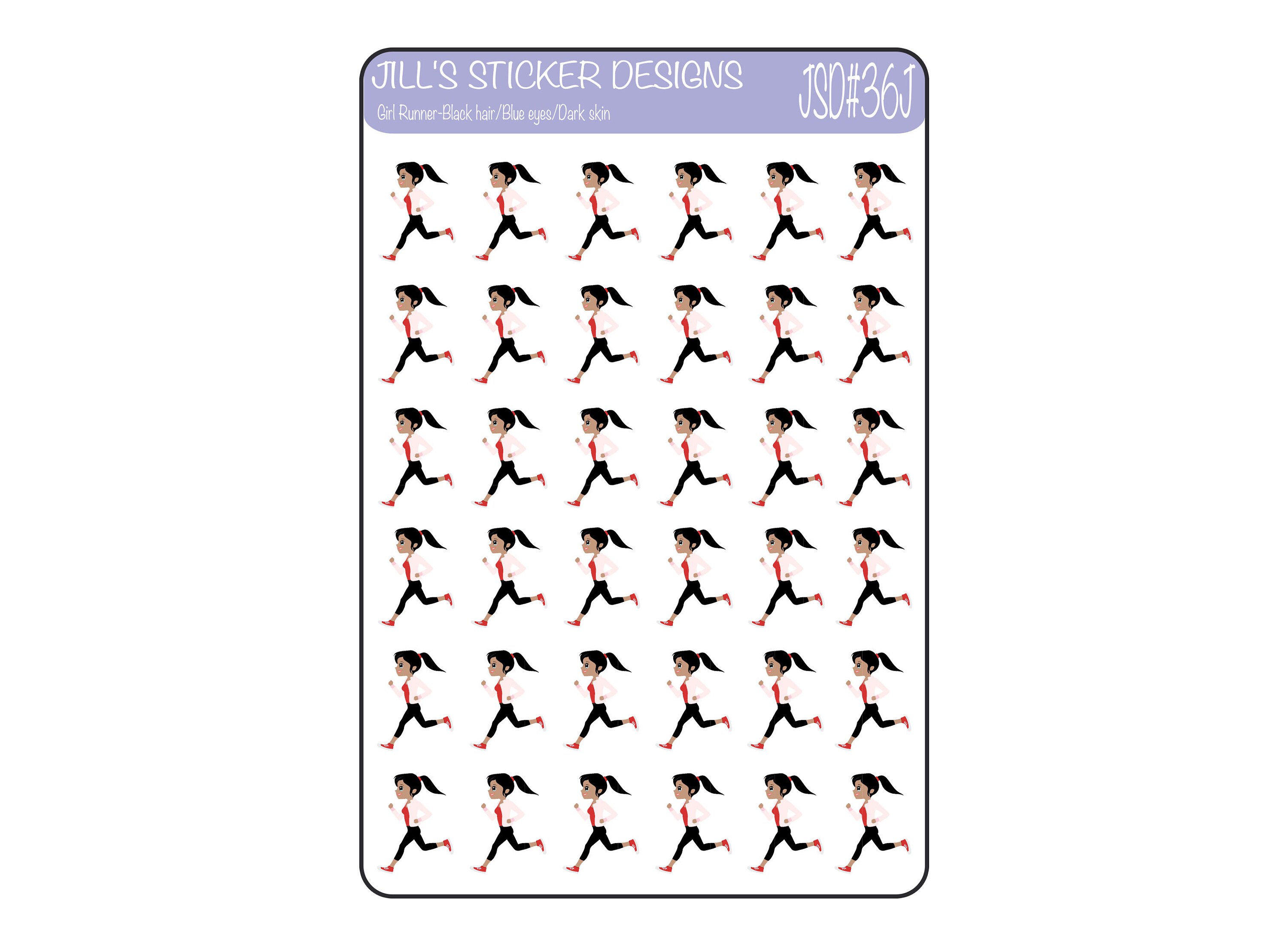JSD36 Girl Runner Planner Stickers Jogging Stickers - Etsy