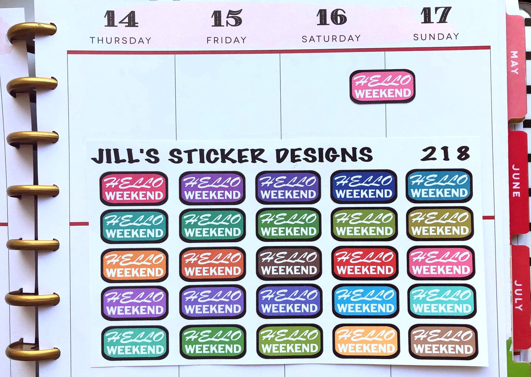 JSD-218 // Hello Weekend stickers Saturday Sunday stickers Planner ...