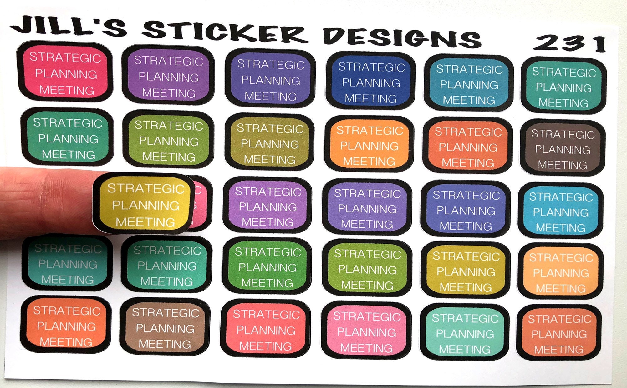JSD#231 || Work Planner Stickers - Strategic Planning Meeting Stickers ...