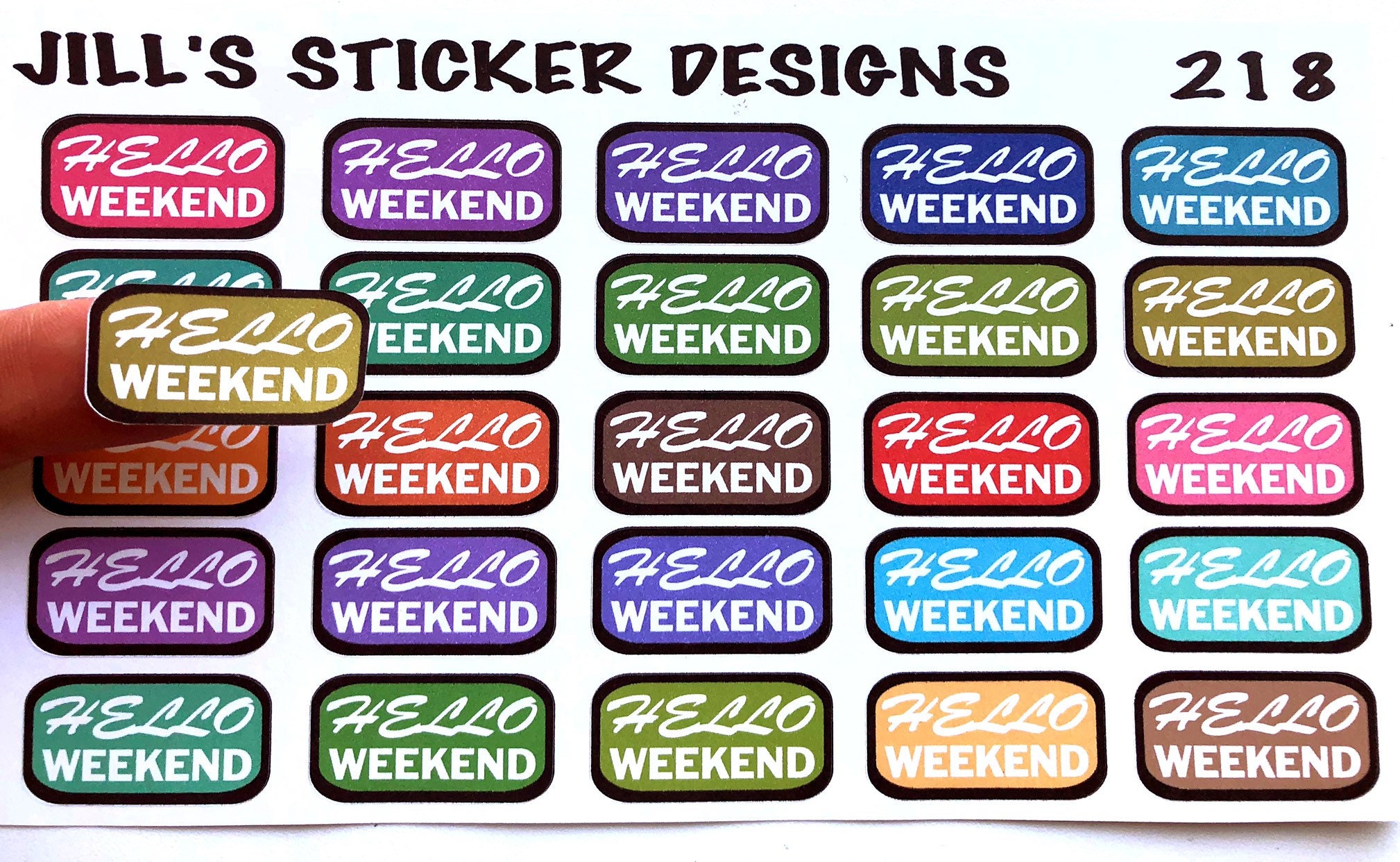 JSD-218 // Hello Weekend stickers Saturday Sunday stickers Planner ...